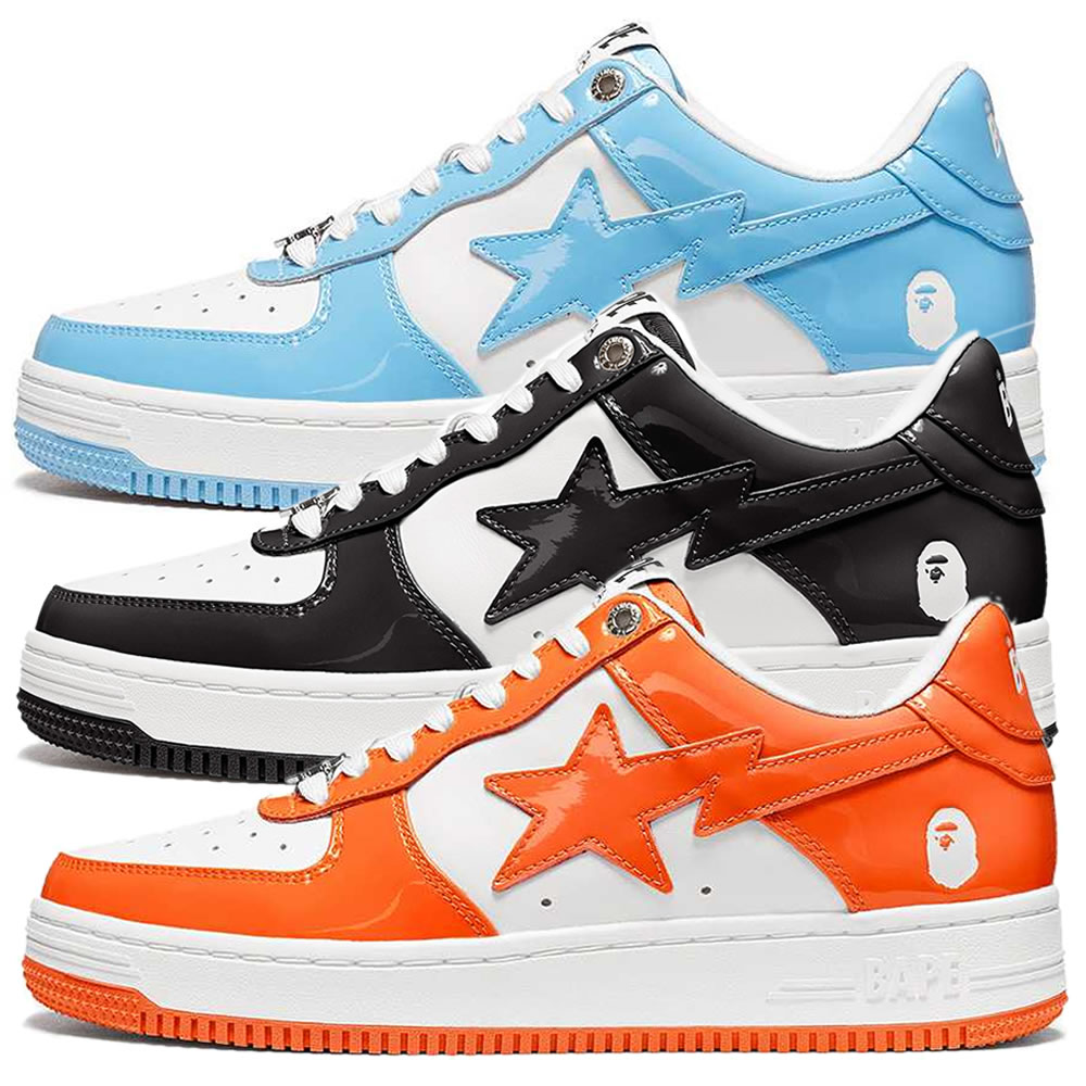 A Bathing Ape Bape Sta Low "Blue" "Black" "Orange" Shoes M2 low-top ...