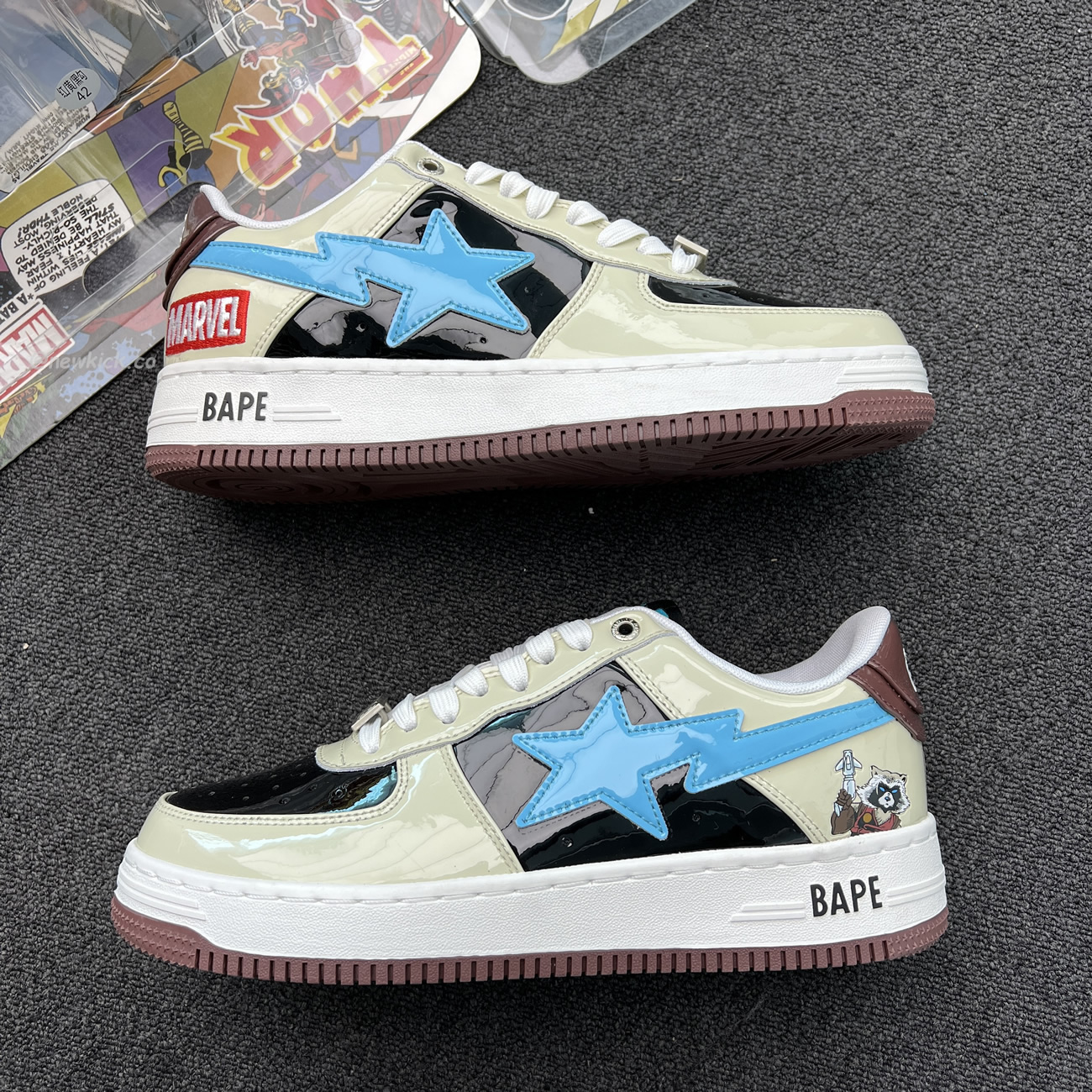 A Bathing Ape Bape Sta Marvel Comics Rocket Raccoon Thor Hulk Captain ...