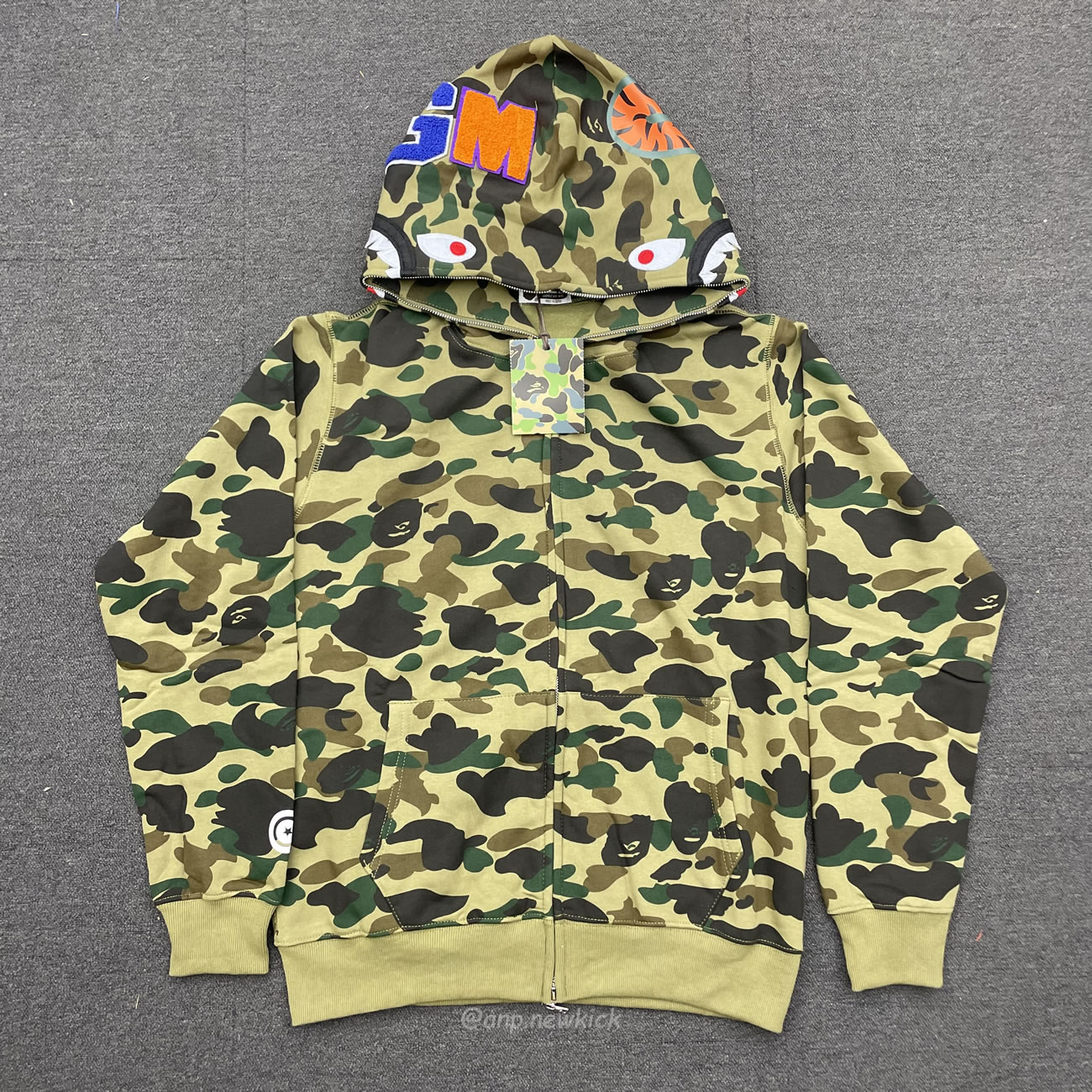 BAPE Ladies 1st Camo BOA Shark Hoodie Green
