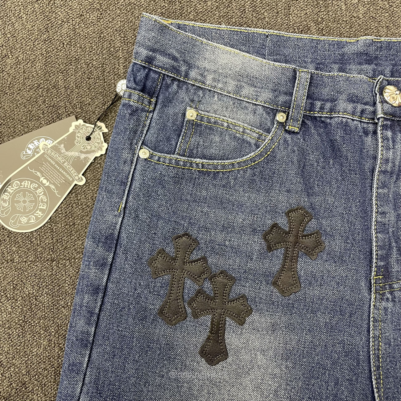 CHROME HEARTS BLUE JEANS CROSS PATCH