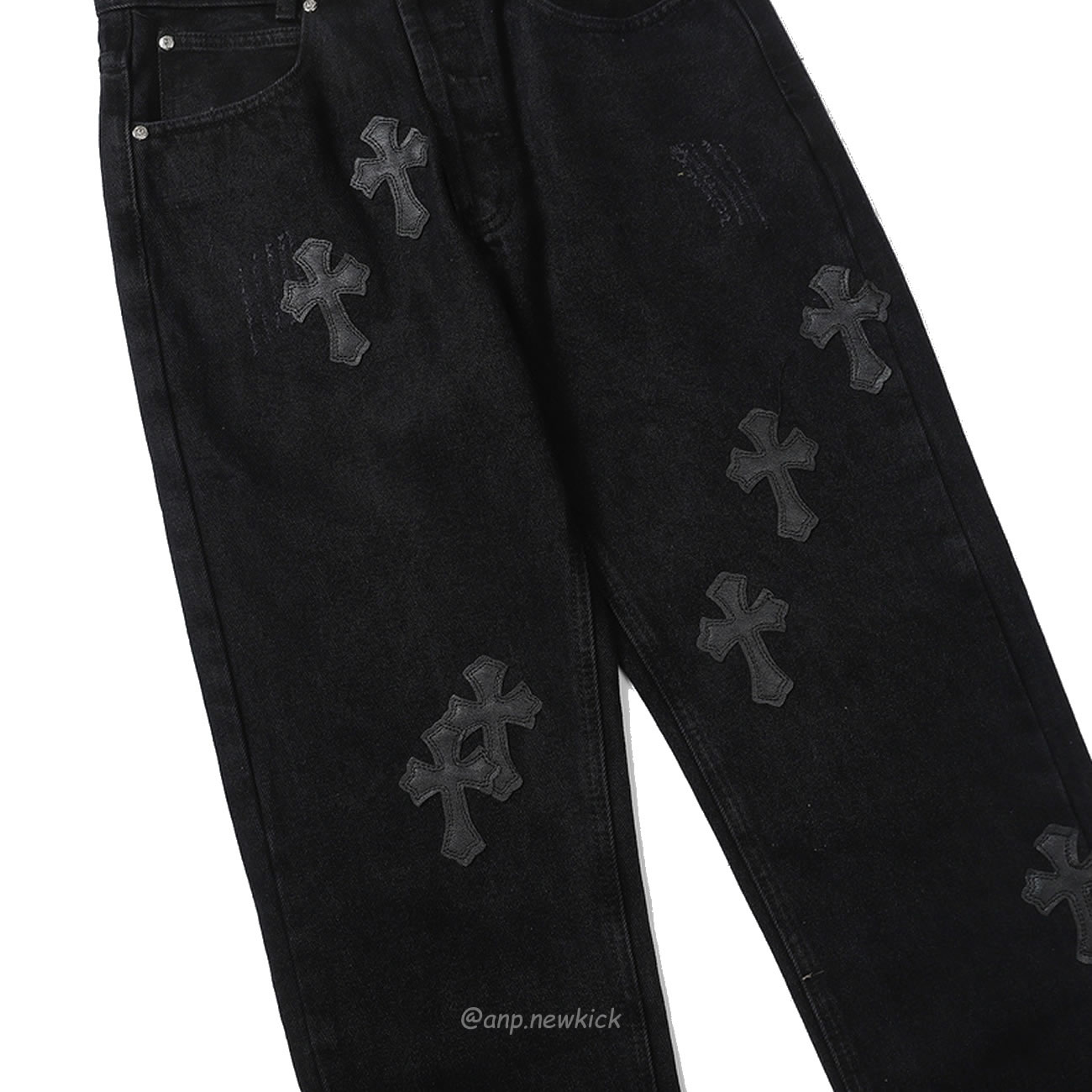 CHROME HEARTS Black CROSS JEANS