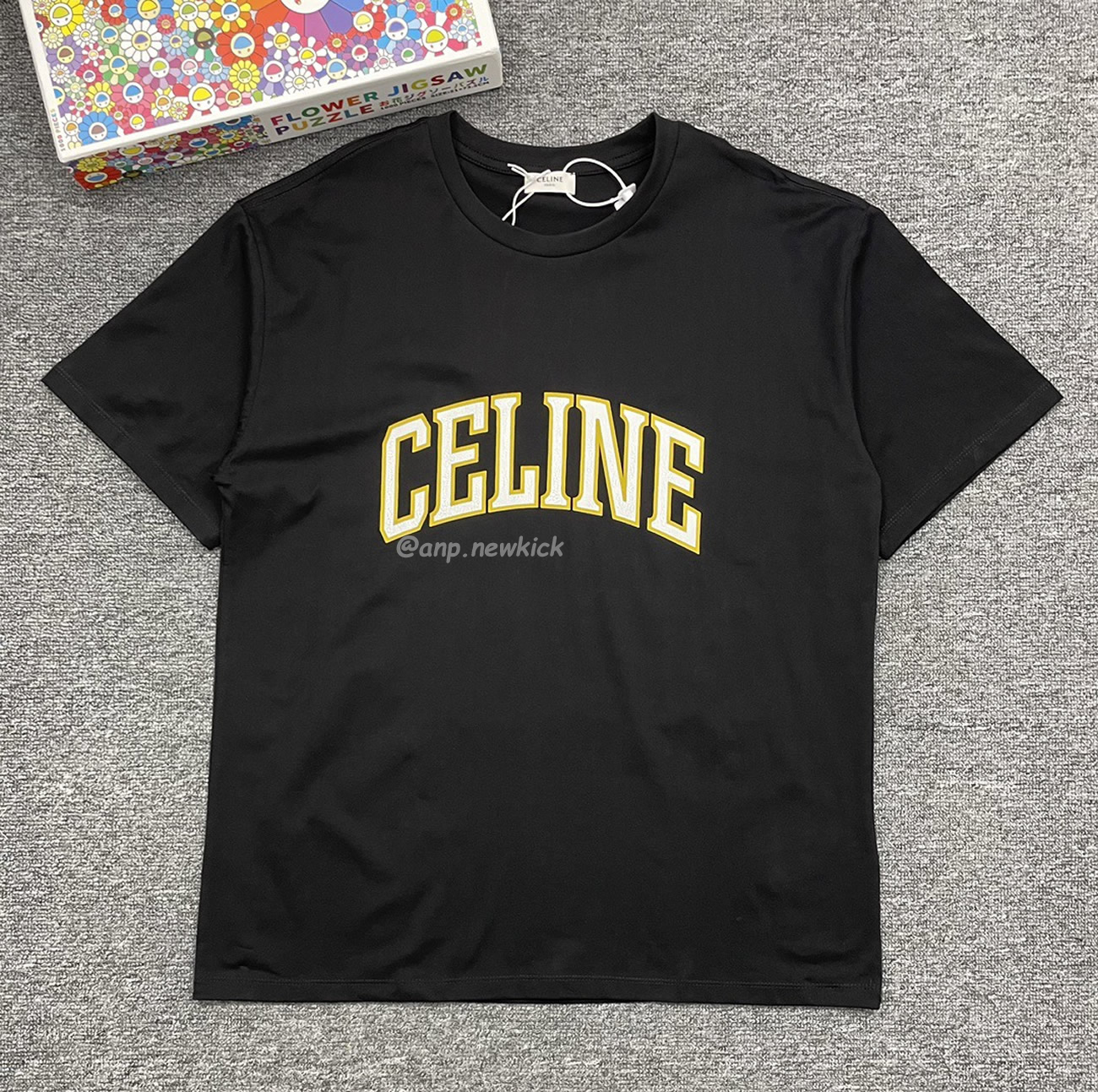 CELINE COLLEGE Cracking effect printed cotton plain knit loose fitting ...