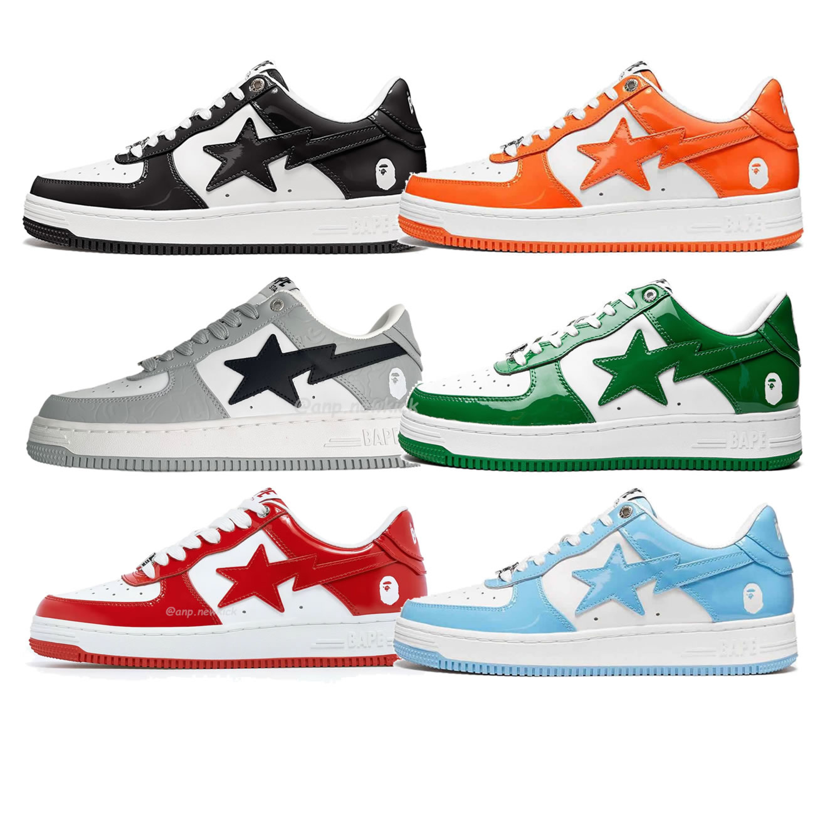 A Bathing Ape Bape Sta Low "Blue" "Black" "Orange" Shoes M2 low-top ...